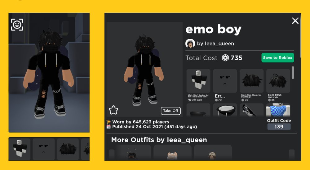 Best Roblox Emo Outfits